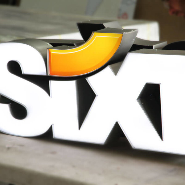 Illuminated flexible face sign for Sixt office in Sunny beach | Media ...