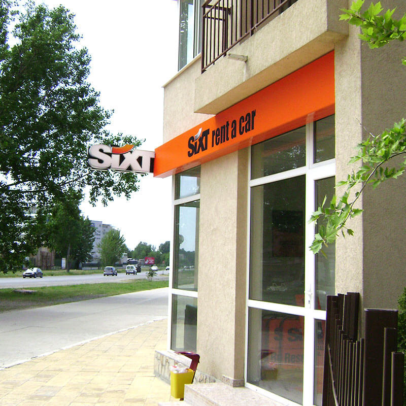 Illuminated flexible face sign for Sixt office in Sunny beach | Media ...