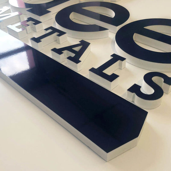 PVC letters with vinyl film | Embossed letters | Media Design
