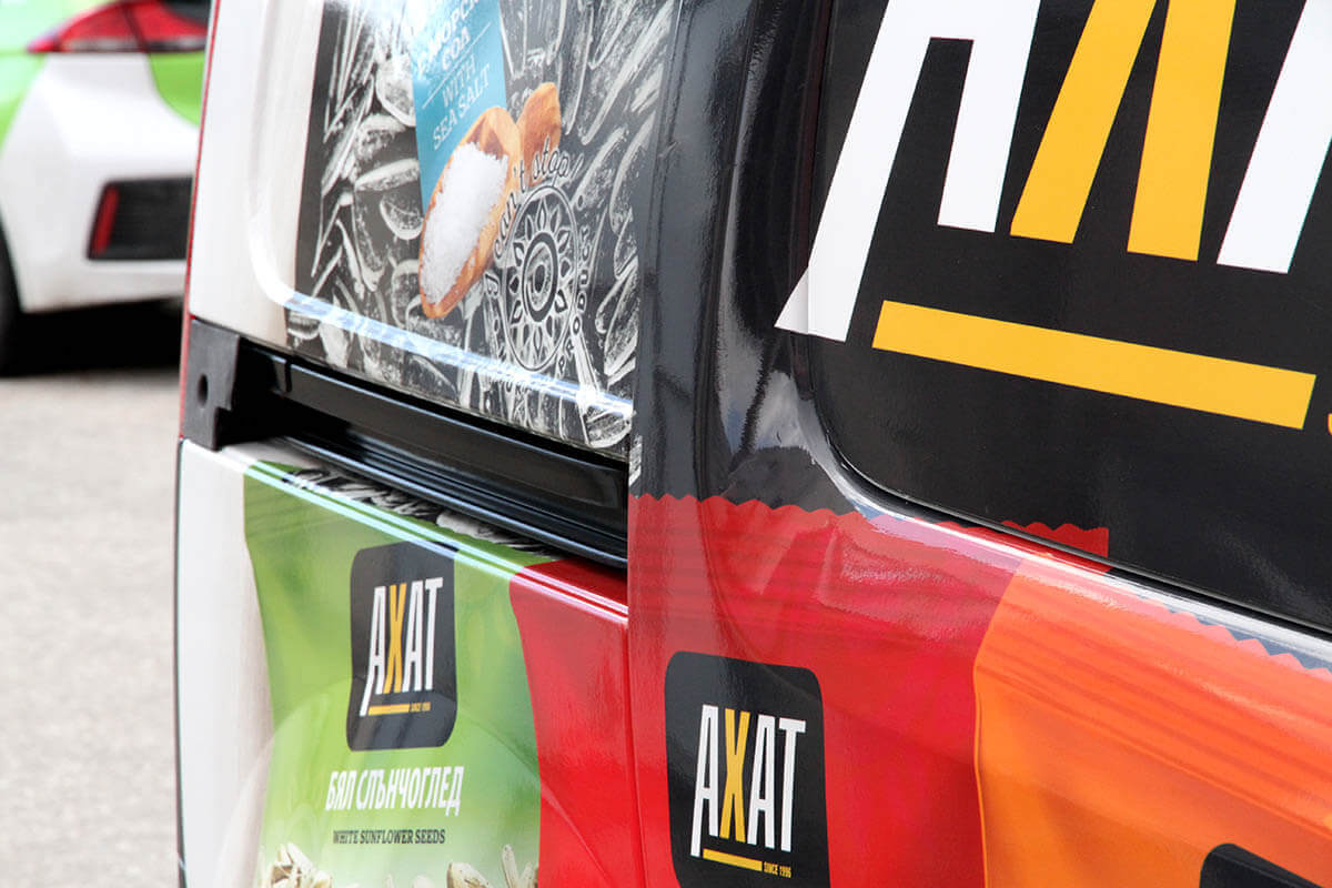 Branding company car - AXAT nuts | Car branding | Outdoor ads