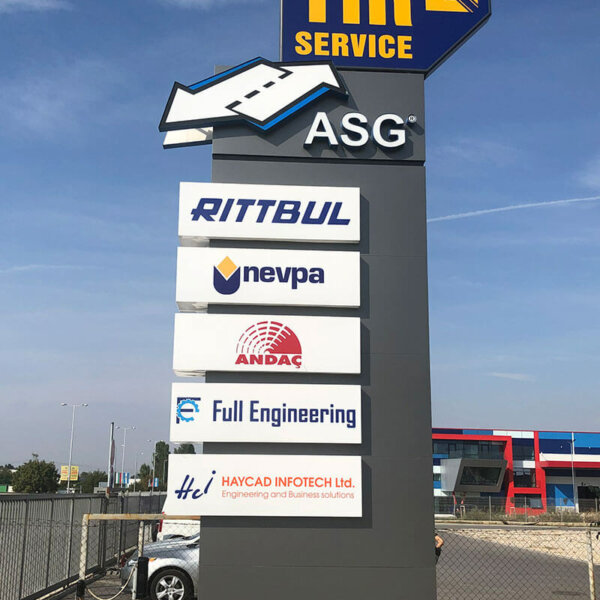 New illuminated signs for ASG totem | Totems | Outodoor ads