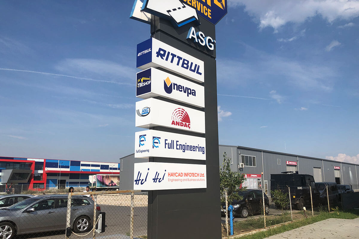 New illuminated signs for ASG totem | Totems | Outodoor ads