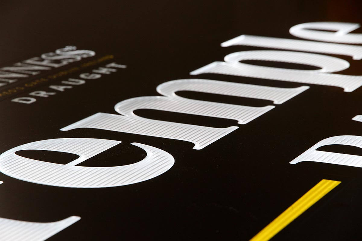 Spectacular illuminated sign for Temple Bar, Plovdiv