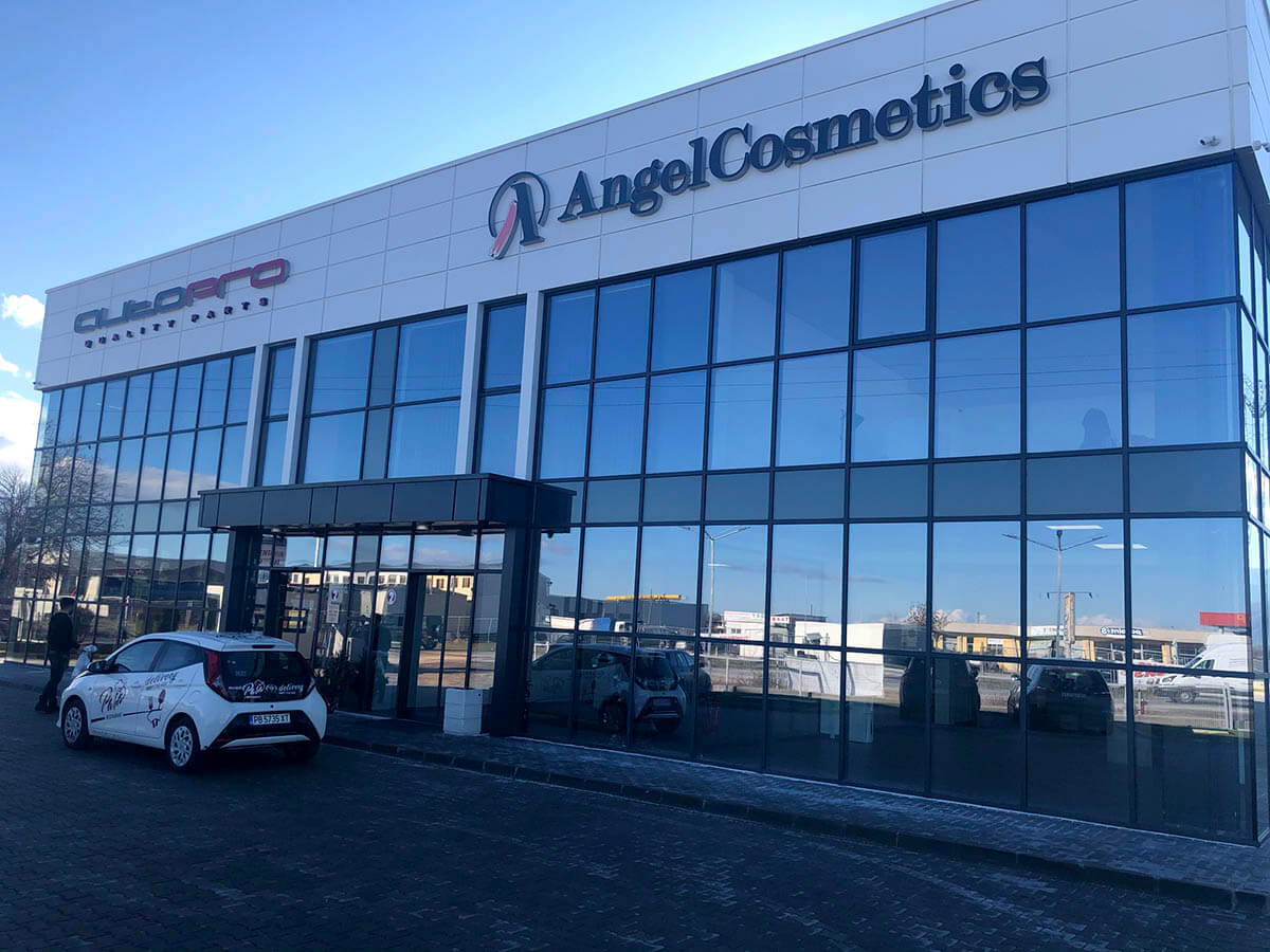 Illuminated channel letters and logo - Angel Cosmetics