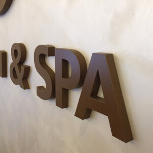 Embossed channel letters Therma & SPA for SPA Hotel Ismena