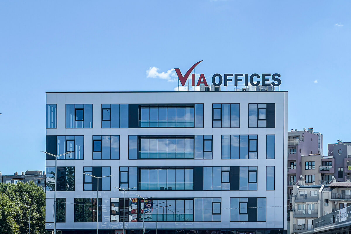 Illuminated channel letters - Via Offices, Plovdiv