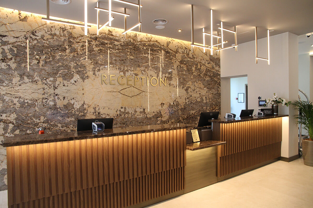 Front Desk Embossed Letters - DoubleTree by Hilton