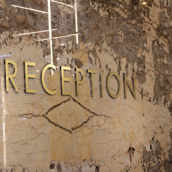 Front Desk Embossed Letters - DoubleTree by Hilton