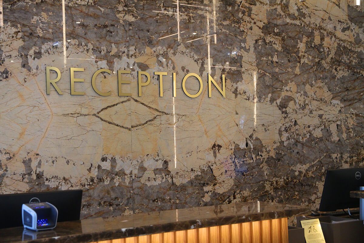 Front Desk Embossed Letters - DoubleTree by Hilton