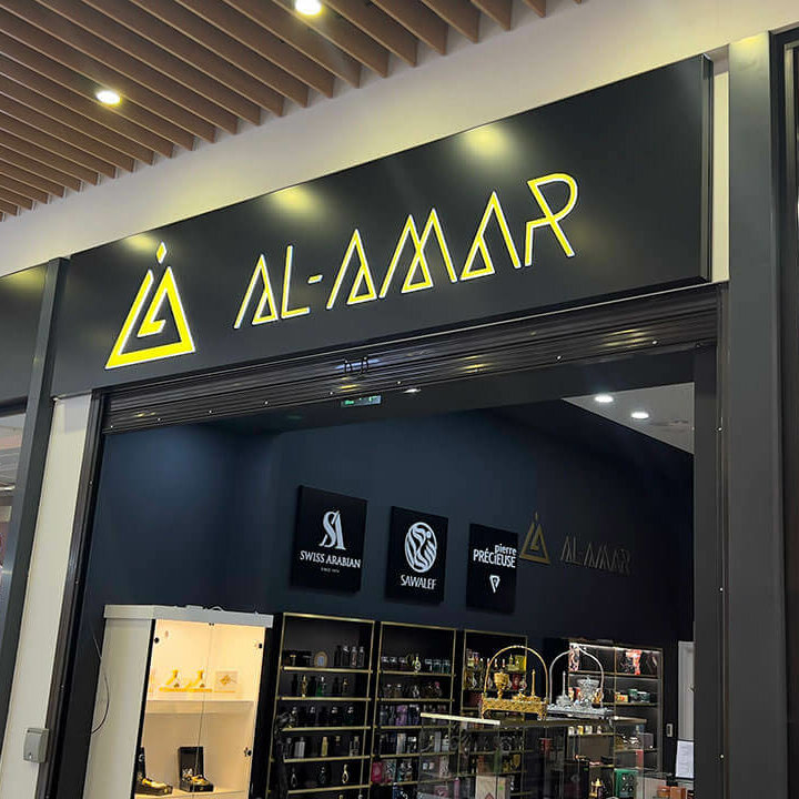 Perfume store branding with elegant advertising