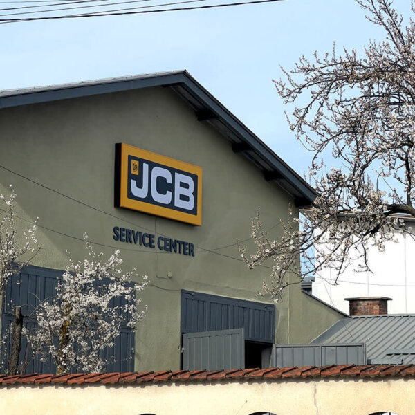 Illuminated JCB sign for a new site of CML Bulgaria in Pleven
